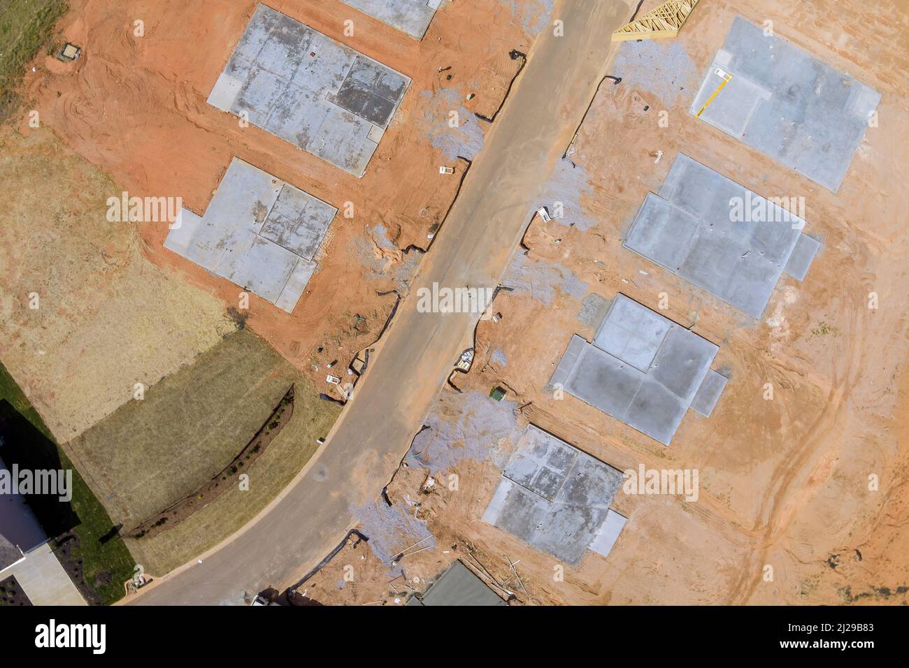 Construction laying the concrete foundation of an apartment house Stock ...