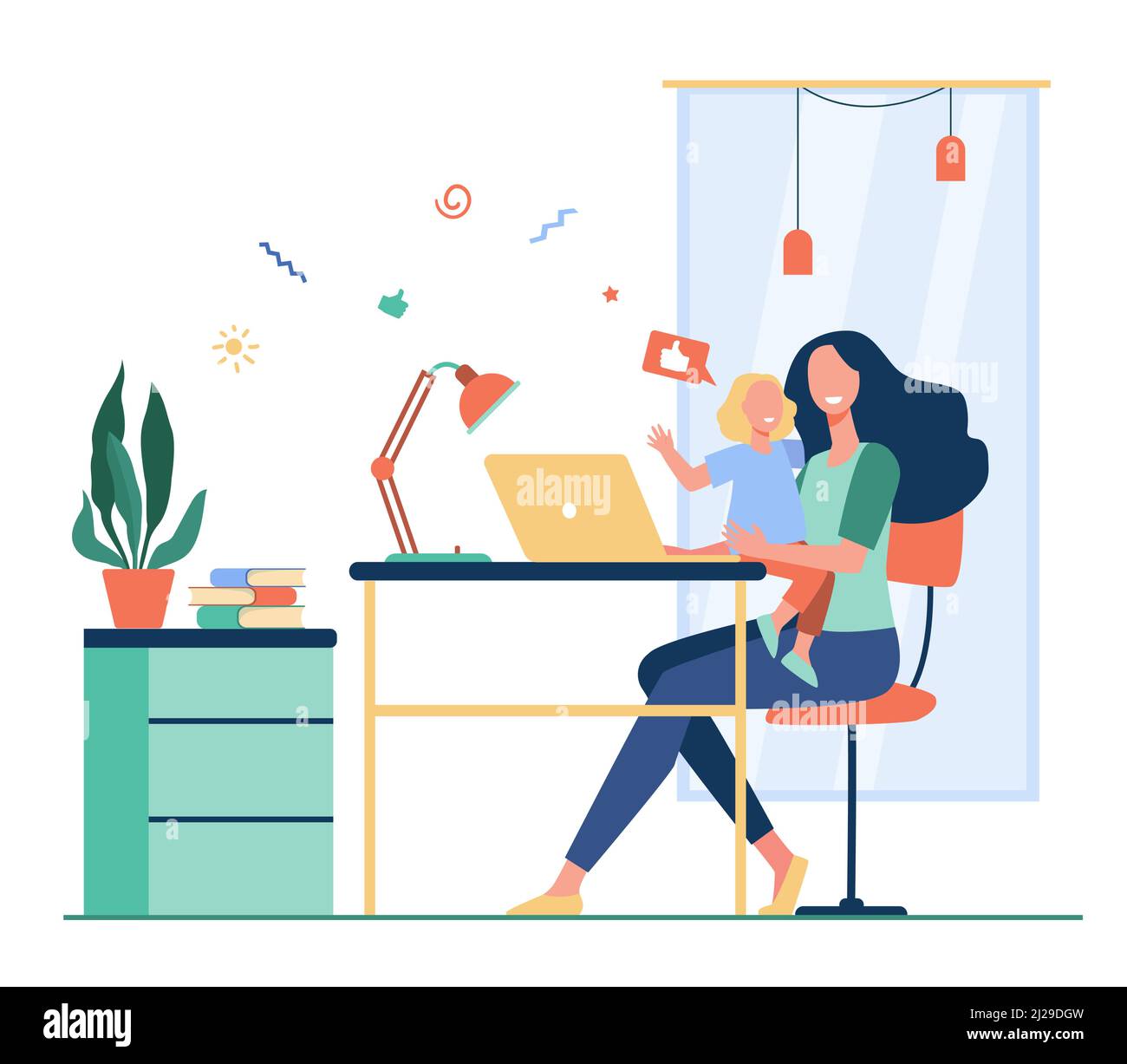 Woman smiling indoors workplace Cut Out Stock Images & Pictures - Alamy