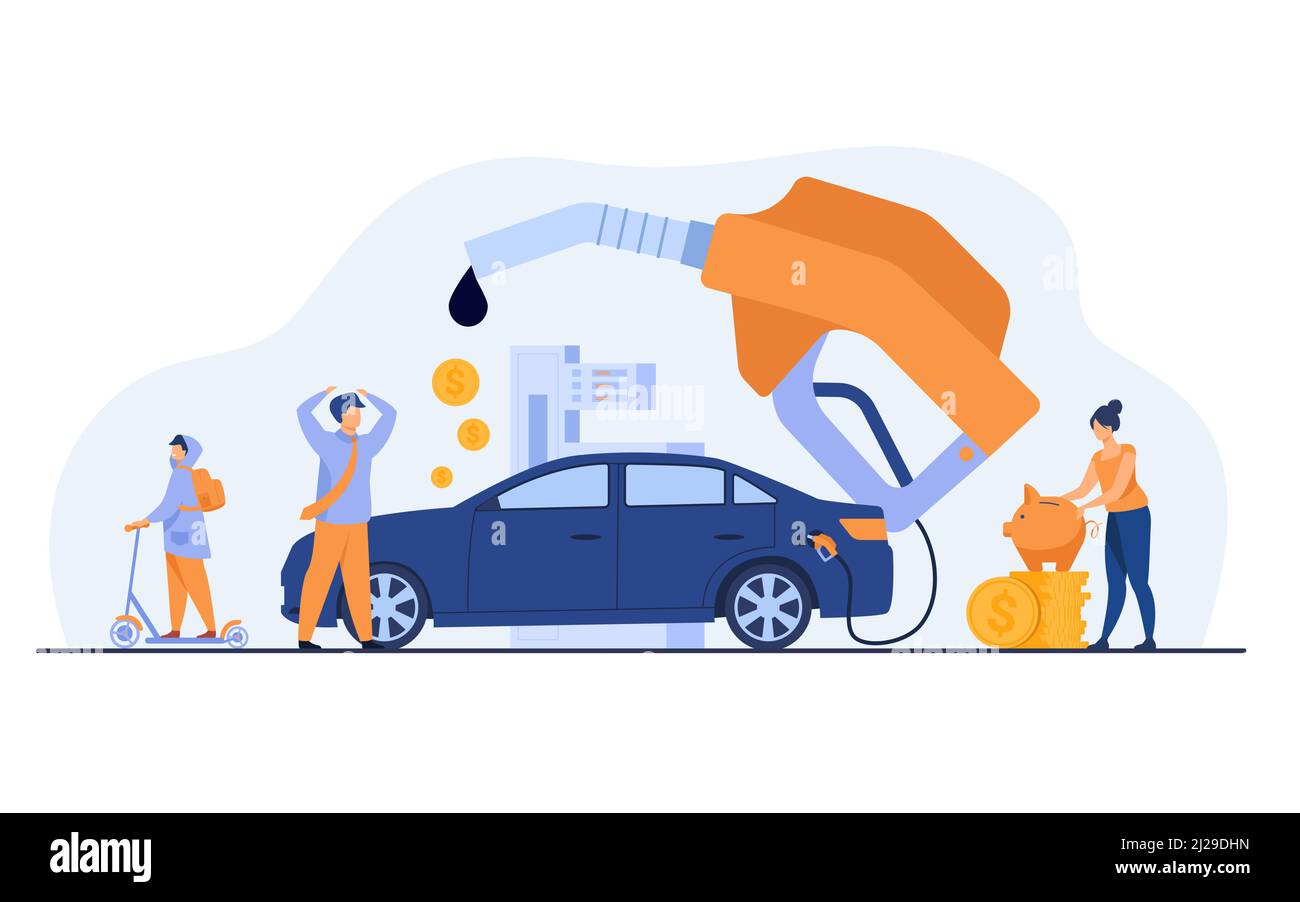 Woman pumping gas Cut Out Stock Images & Pictures - Alamy