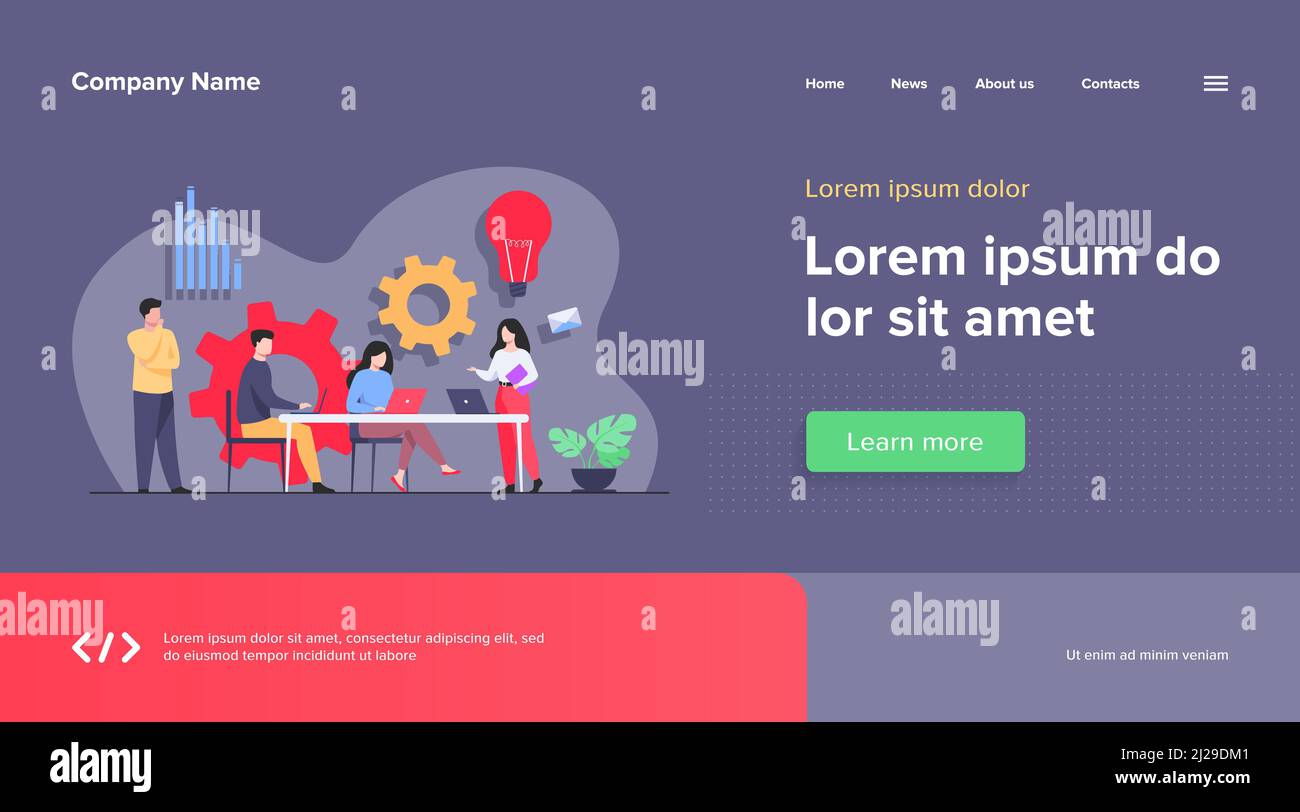 Company employees planning task and brainstorming flat vector ...