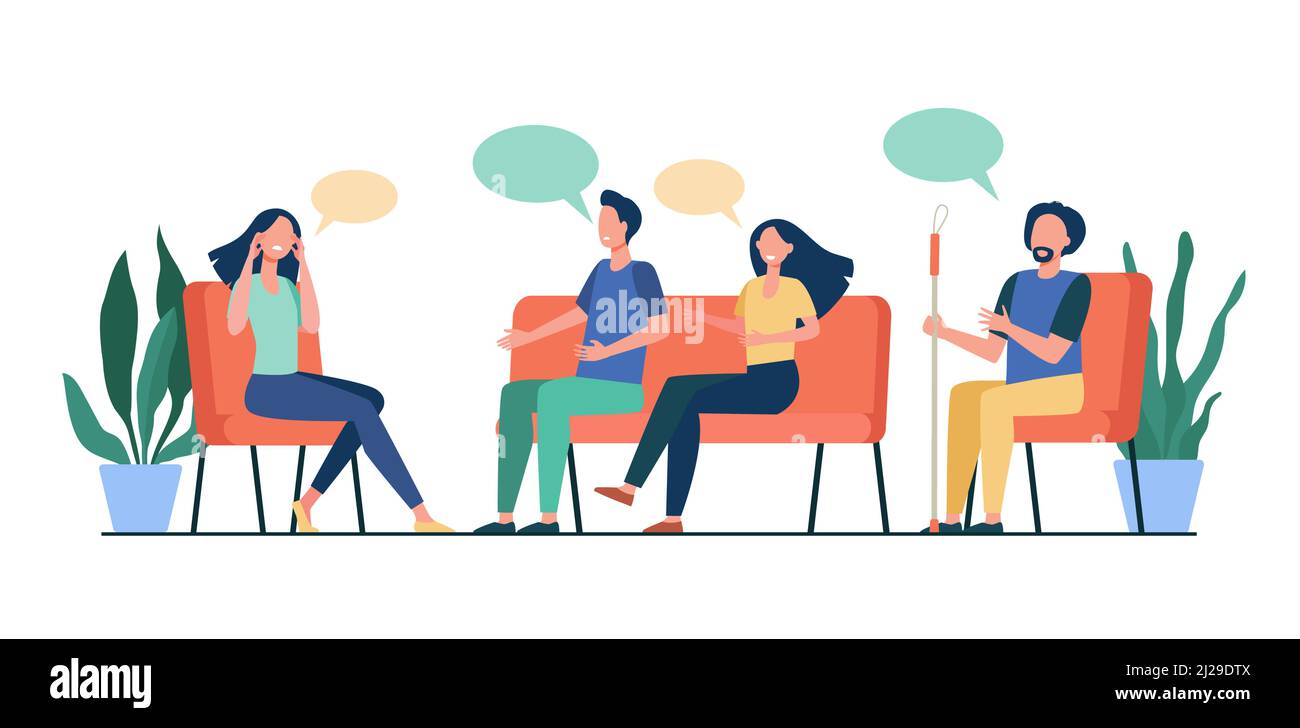 People Counseling With Psychologist Isolated Flat Vector Illustration