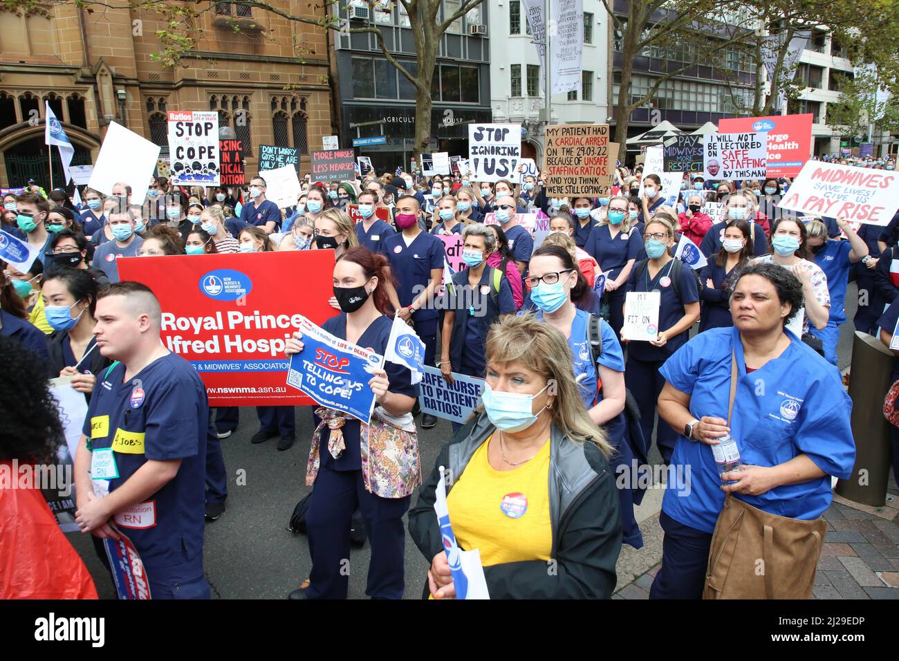 Sydney, Australia. 31st March 2022. The NSW Nurses and Midwives ...