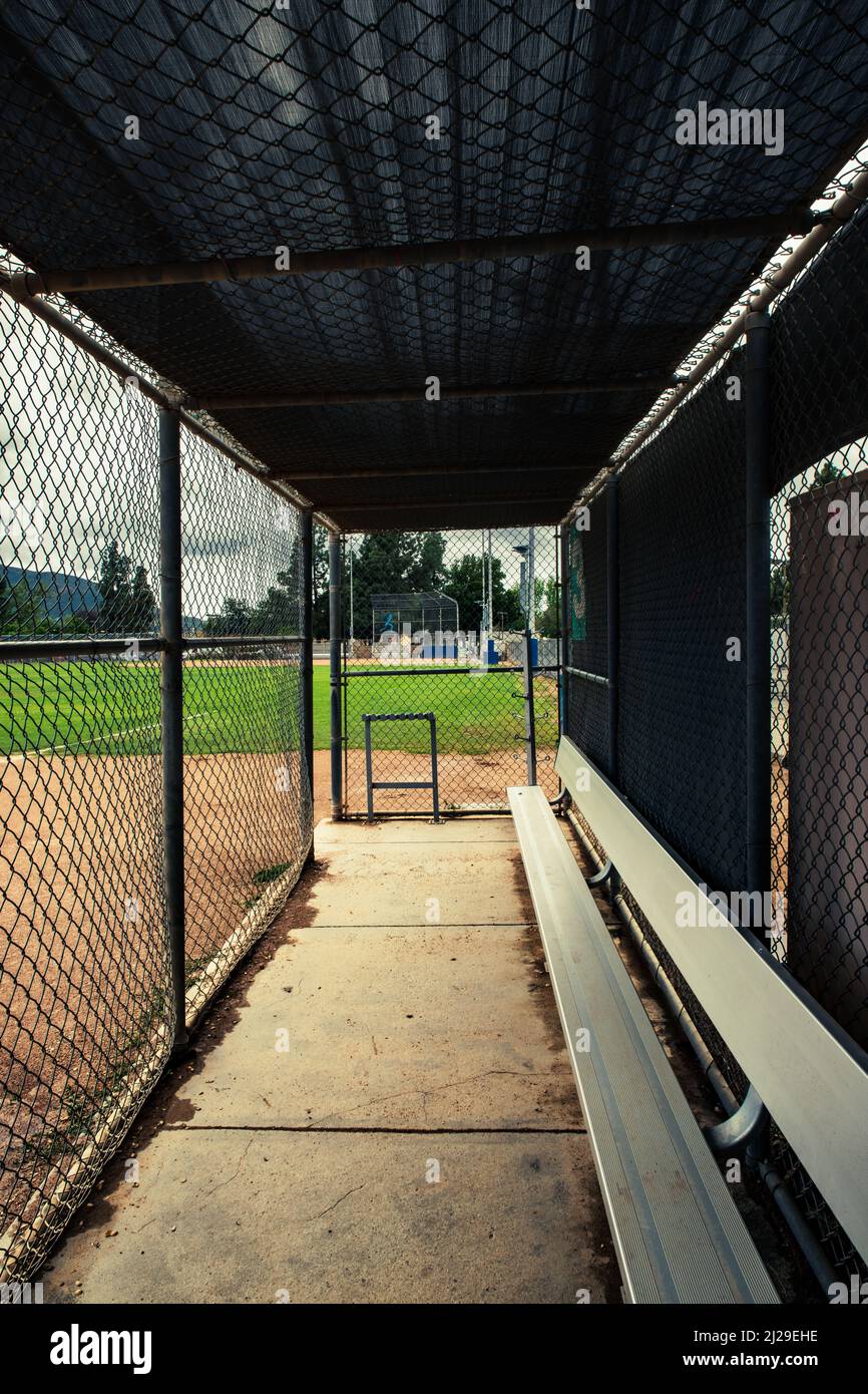 Baseball Dugout on a gloomy day Stock Photo - Alamy