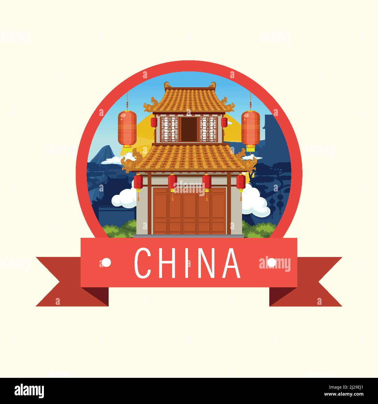 Outside china Stock Vector Images - Alamy