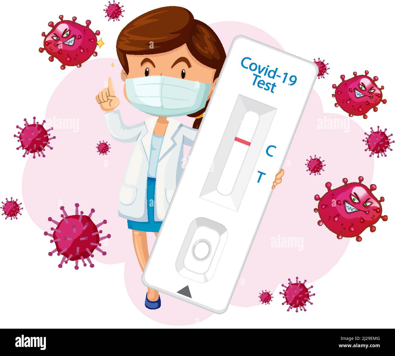 Covid 19 testing with antigen test kit illustration Stock Vector Image ...