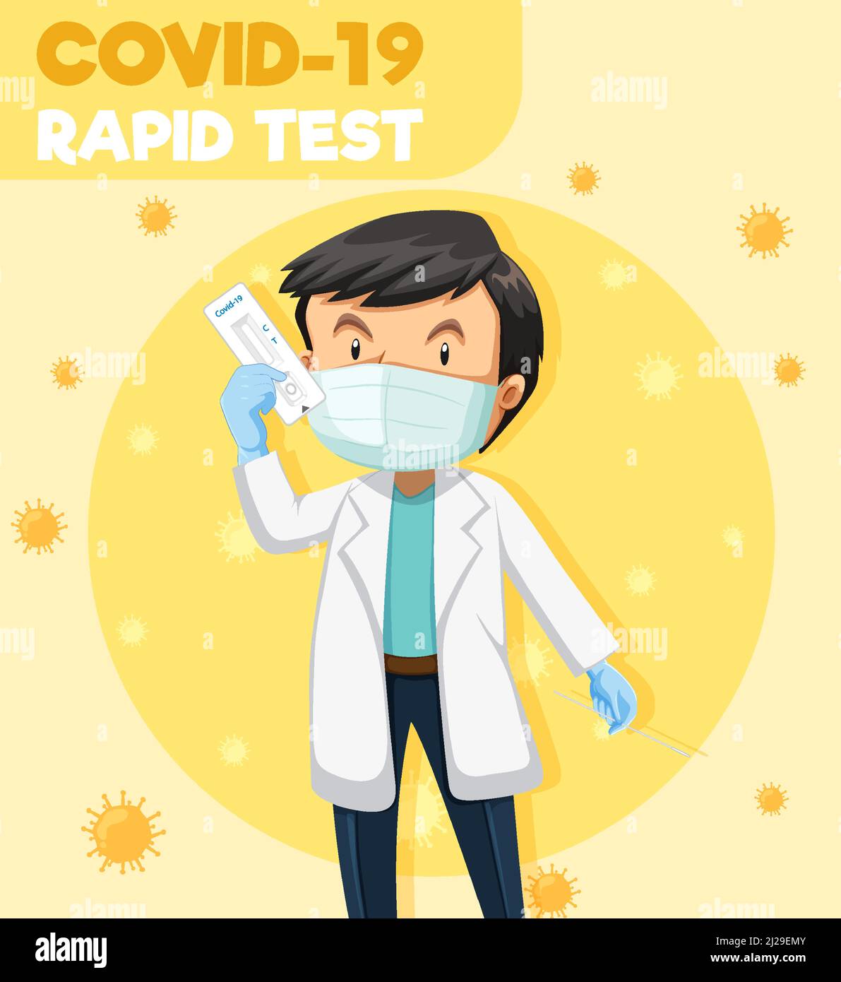 Covid 19 testing with antigen test kit illustration Stock Vector Image ...