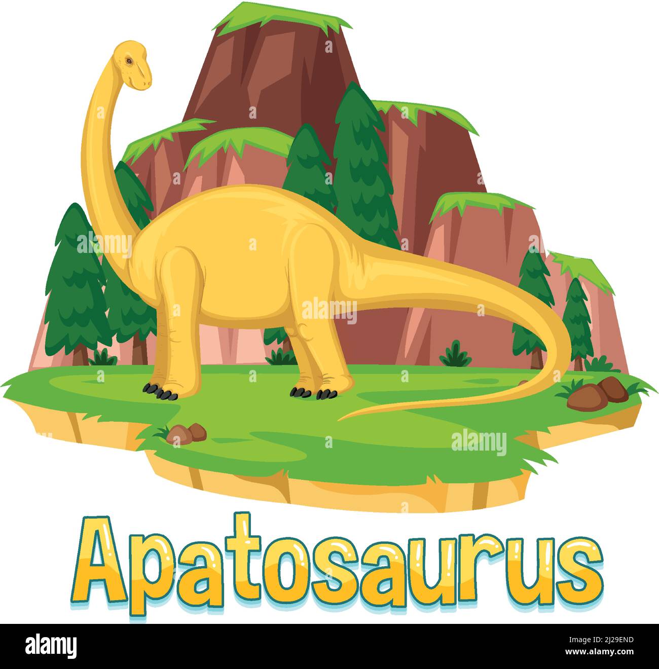 Dinosaur wordcard for apatosaurus illustration Stock Vector Image & Art ...