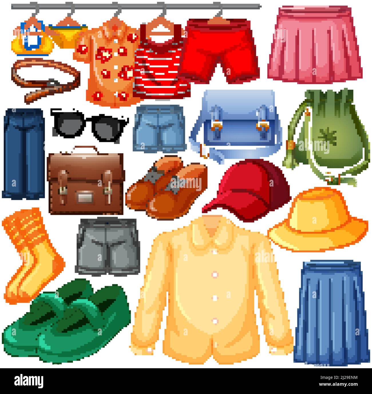 A set of different cloth on white background illustration Stock Vector ...