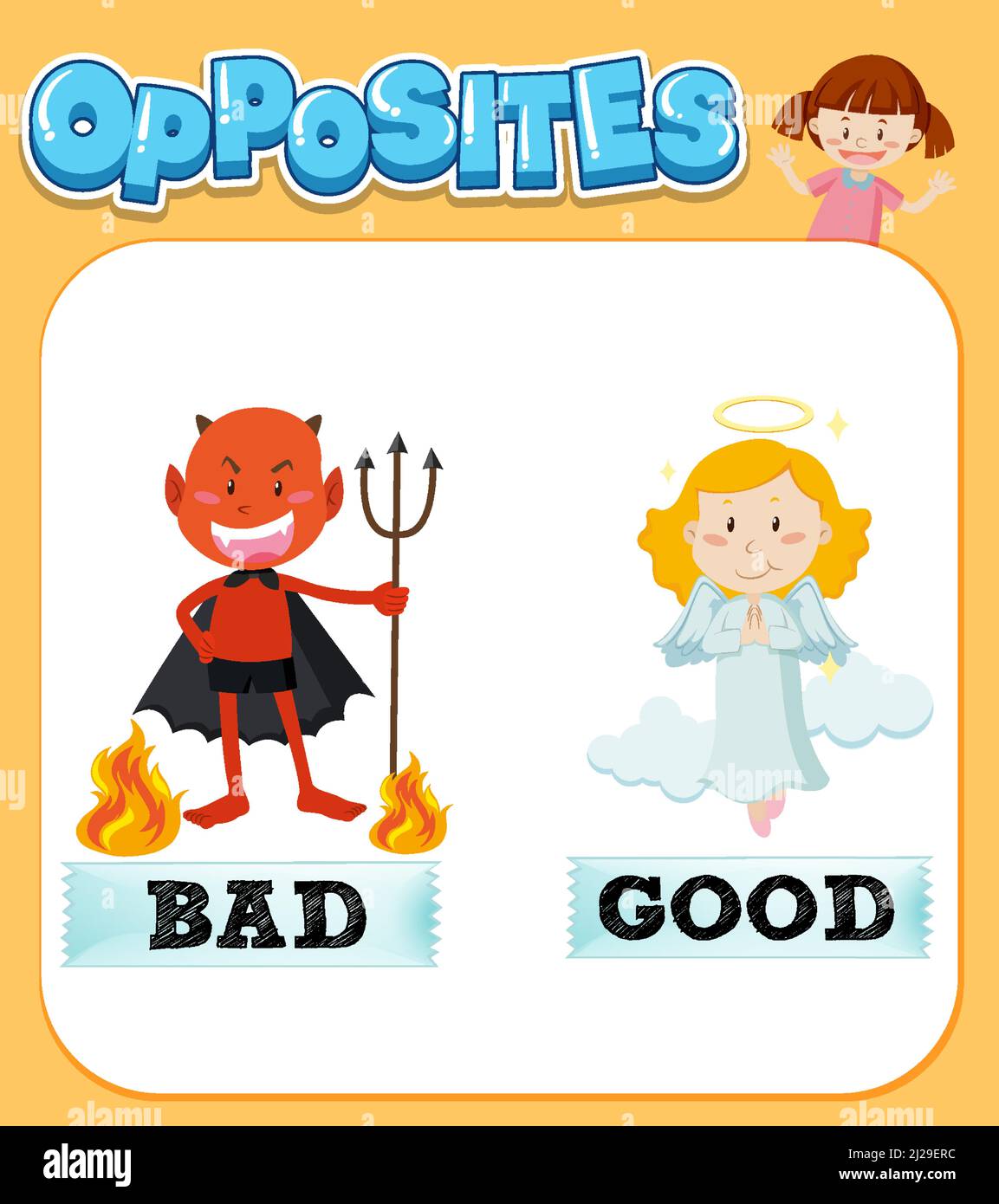 Opposite words for bad and good illustration Stock Vector Image & Art ...
