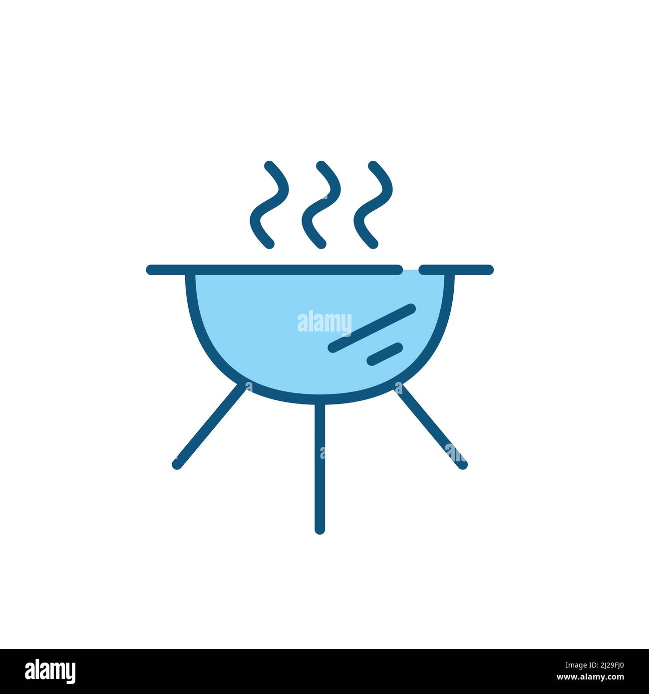 BBQ grill with smoke coming out. Celebration holiday mood. Pixel ...