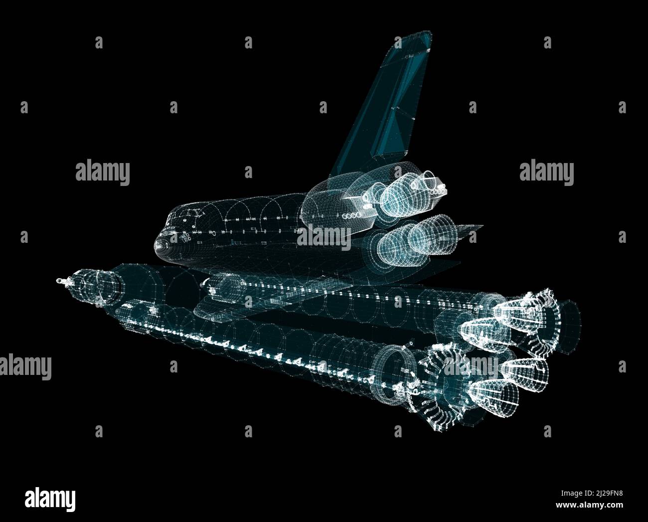 Abstract space rocket and shuttle. All of the particles Stock Photo - Alamy