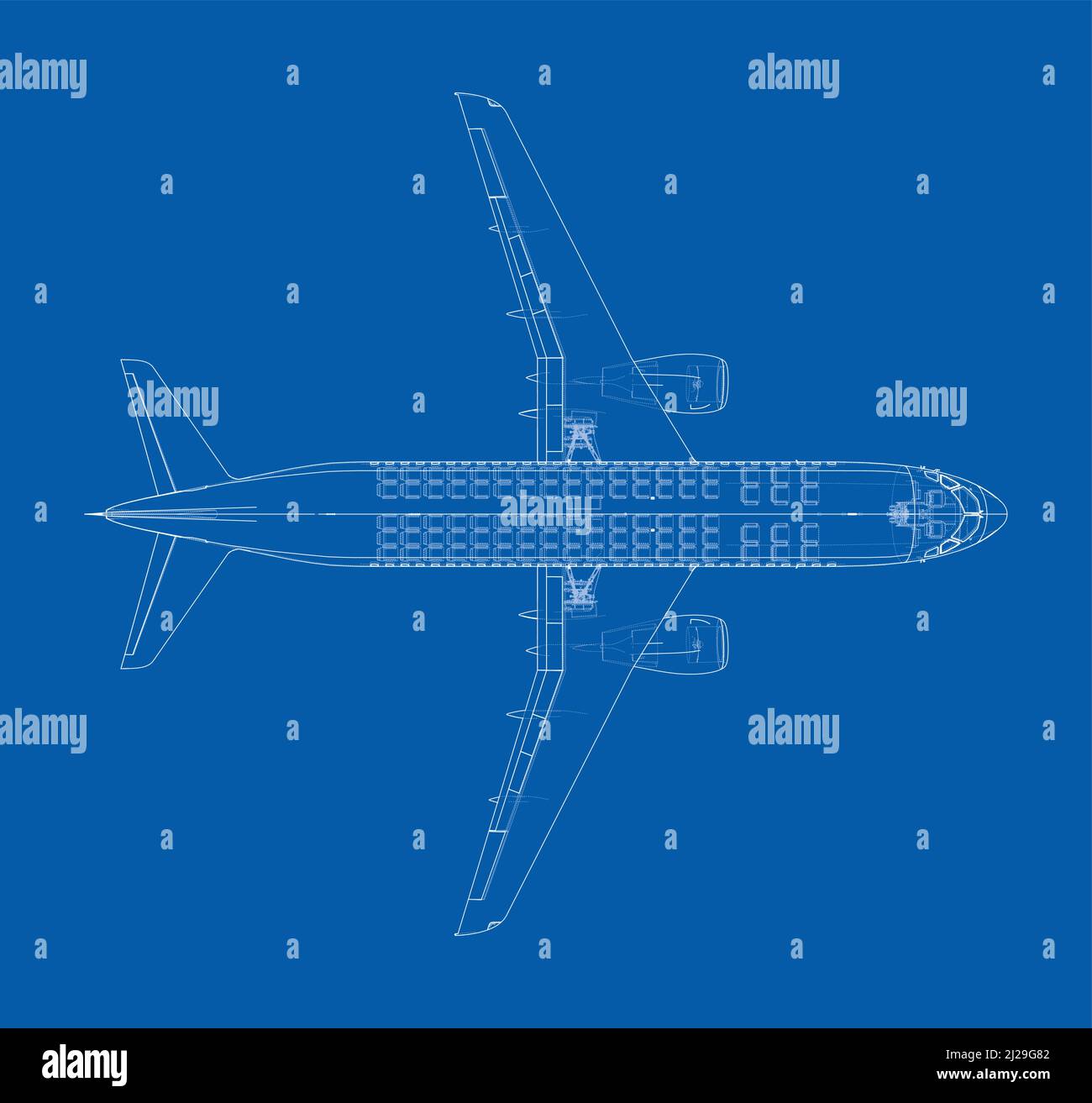 Airplane wing blueprint Stock Vector Images - Alamy