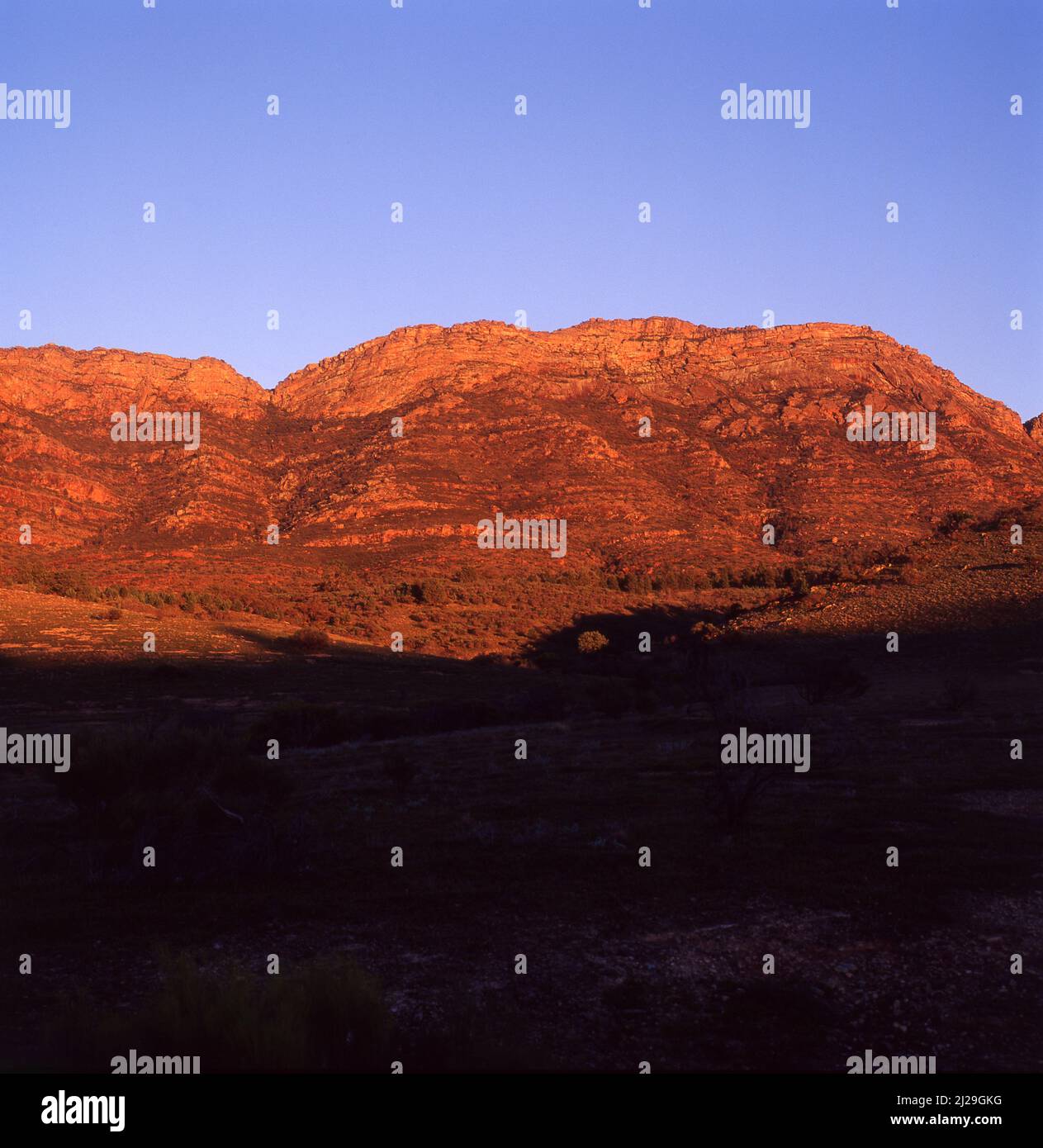 MOOD SCENE OVER ARKAROO ROCK IN THE IKARA-FLINDERS RANGES NATIONAL PARK ...