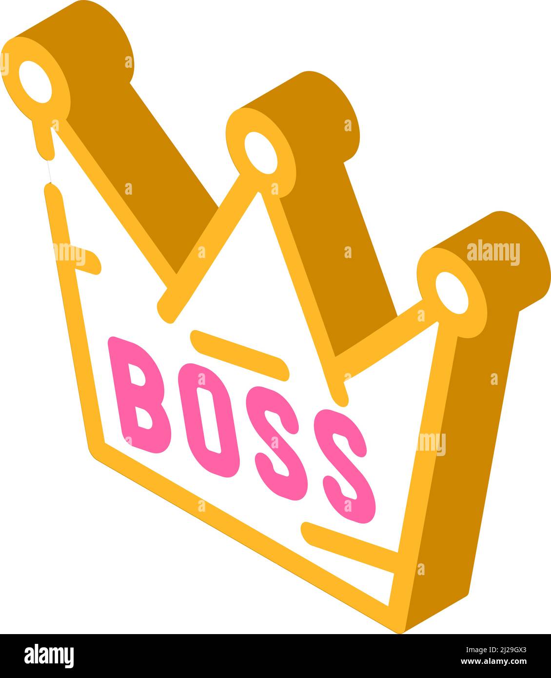 crown boss isometric icon vector illustration Stock Vector Image & Art ...