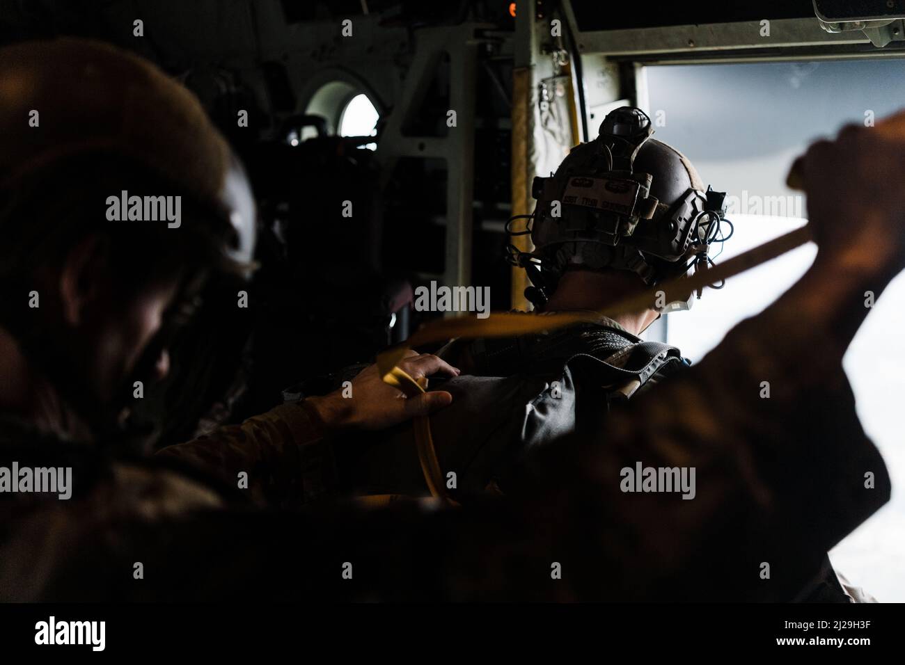 Airmen from the 820th Base Defense Group prepare to conduct airborne ...