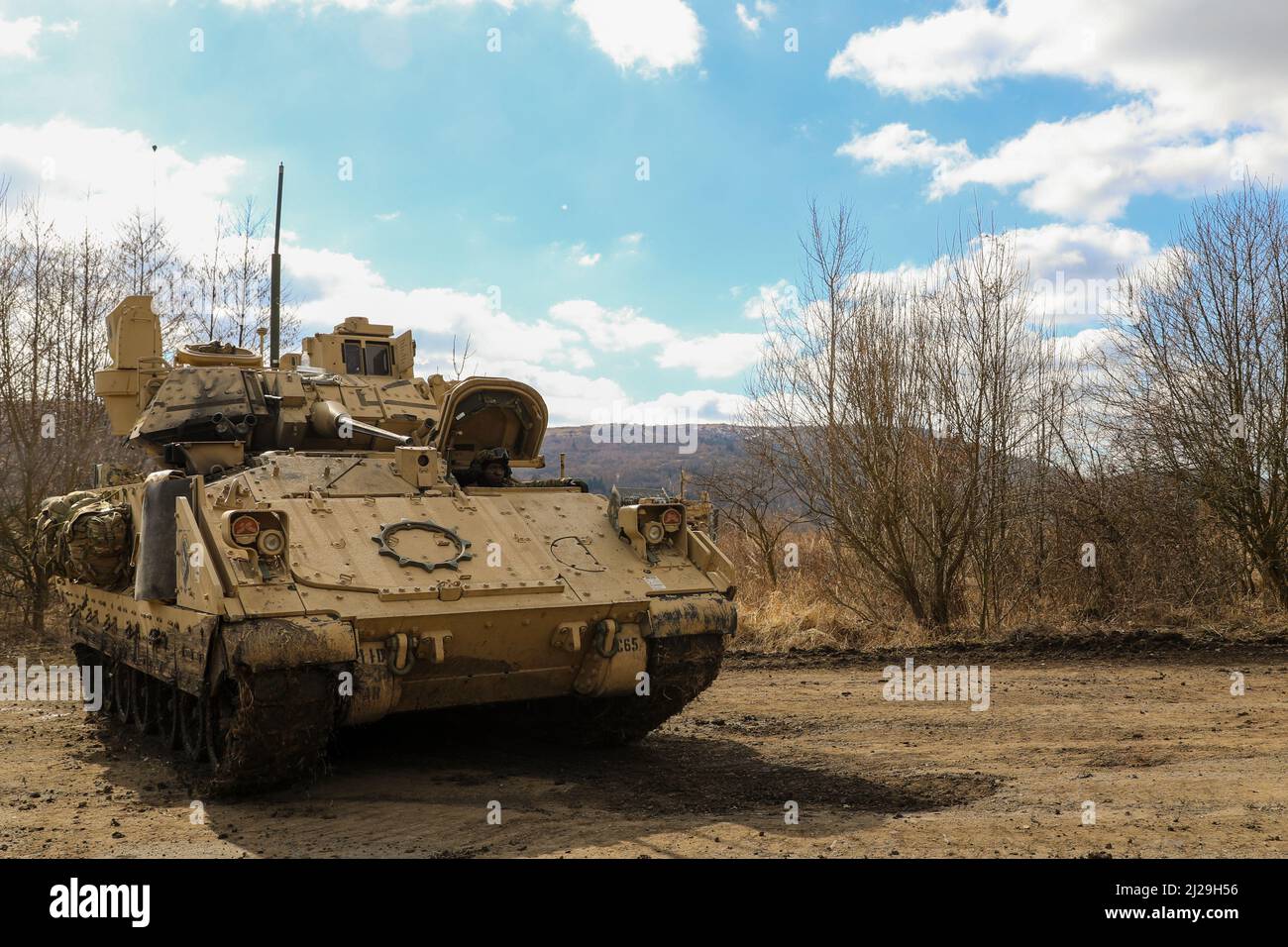 Spc. Mondini Lindor, Bradley Fighting Vehicle (BFV) driver assigned to ...