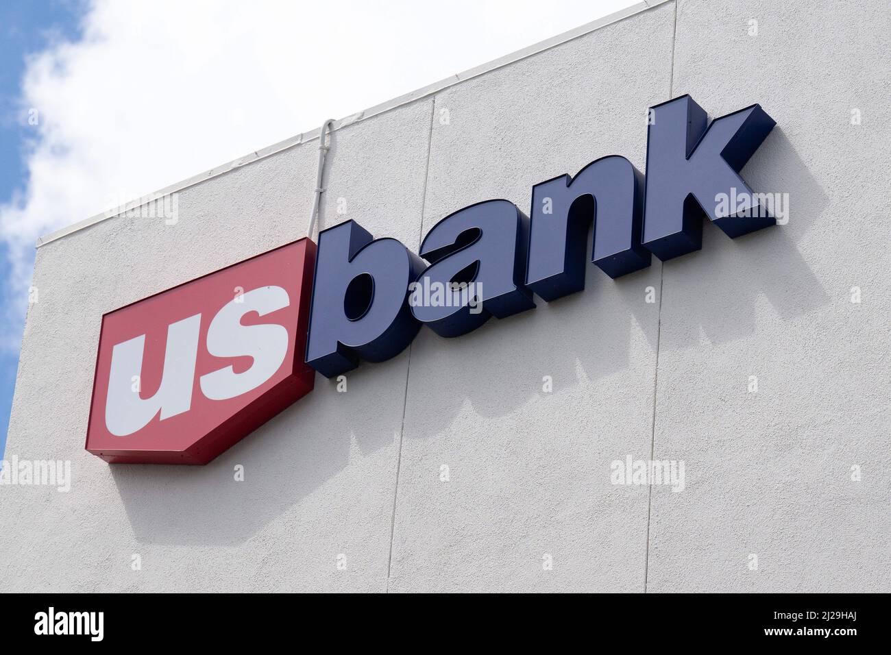 A shop sign of US bank, on March 28 2022 in Los Angeles CA, USA. Photo ...