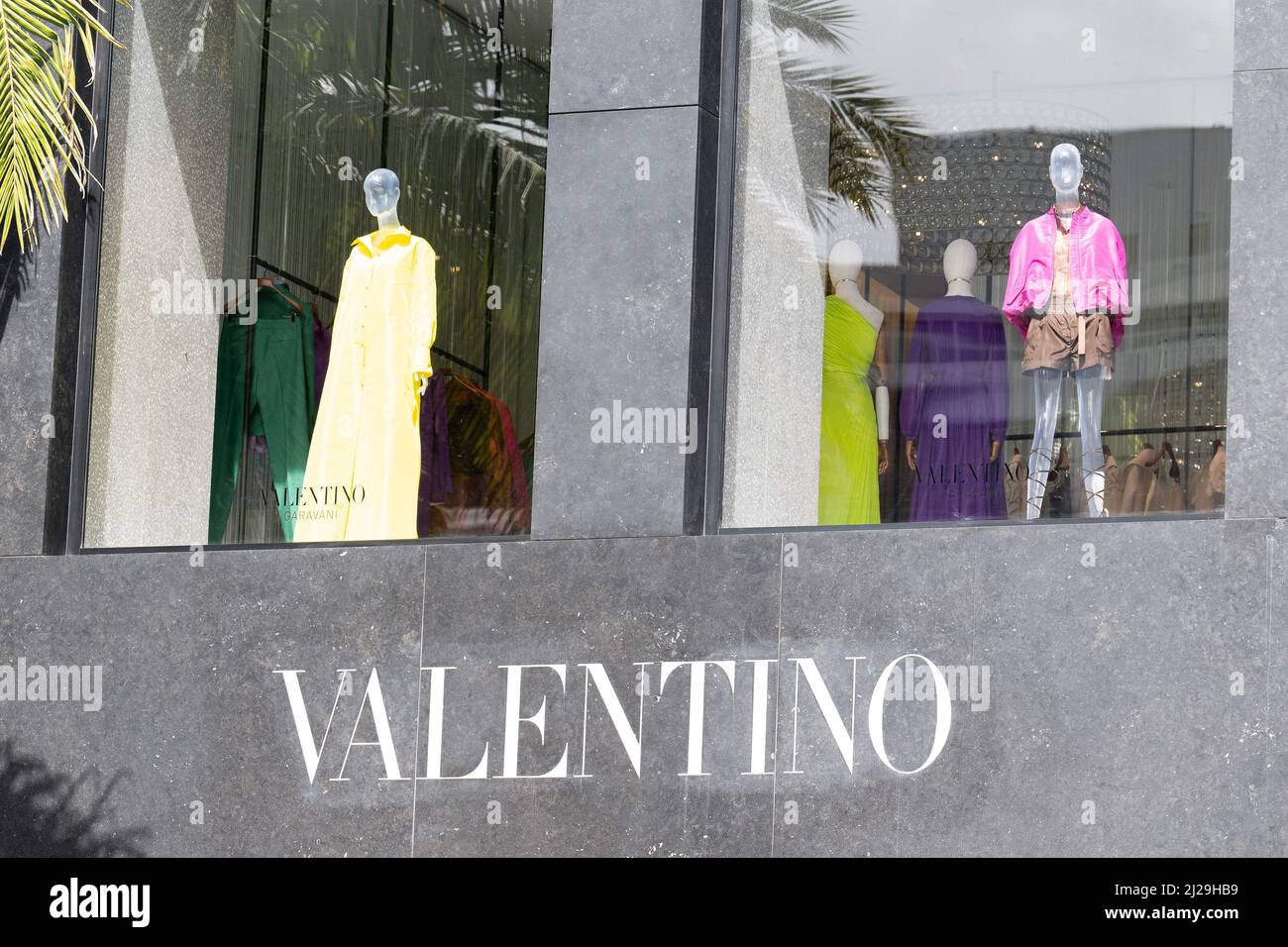 A shop sign of VALENTINO, on March 28 2022 in Los Angeles CA, USA ...
