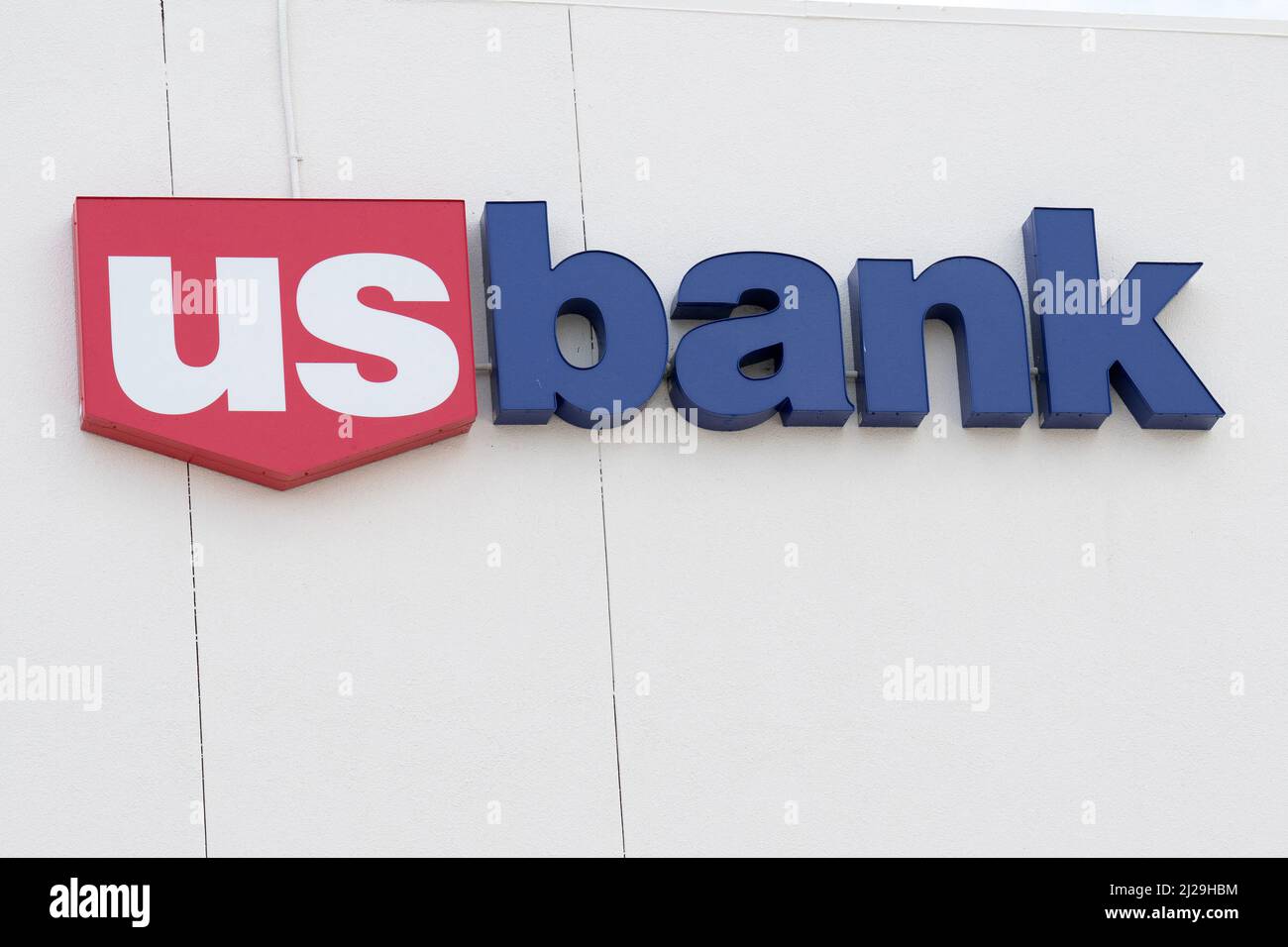 A shop sign of US bank, on March 28 2022 in Los Angeles CA, USA. Photo ...