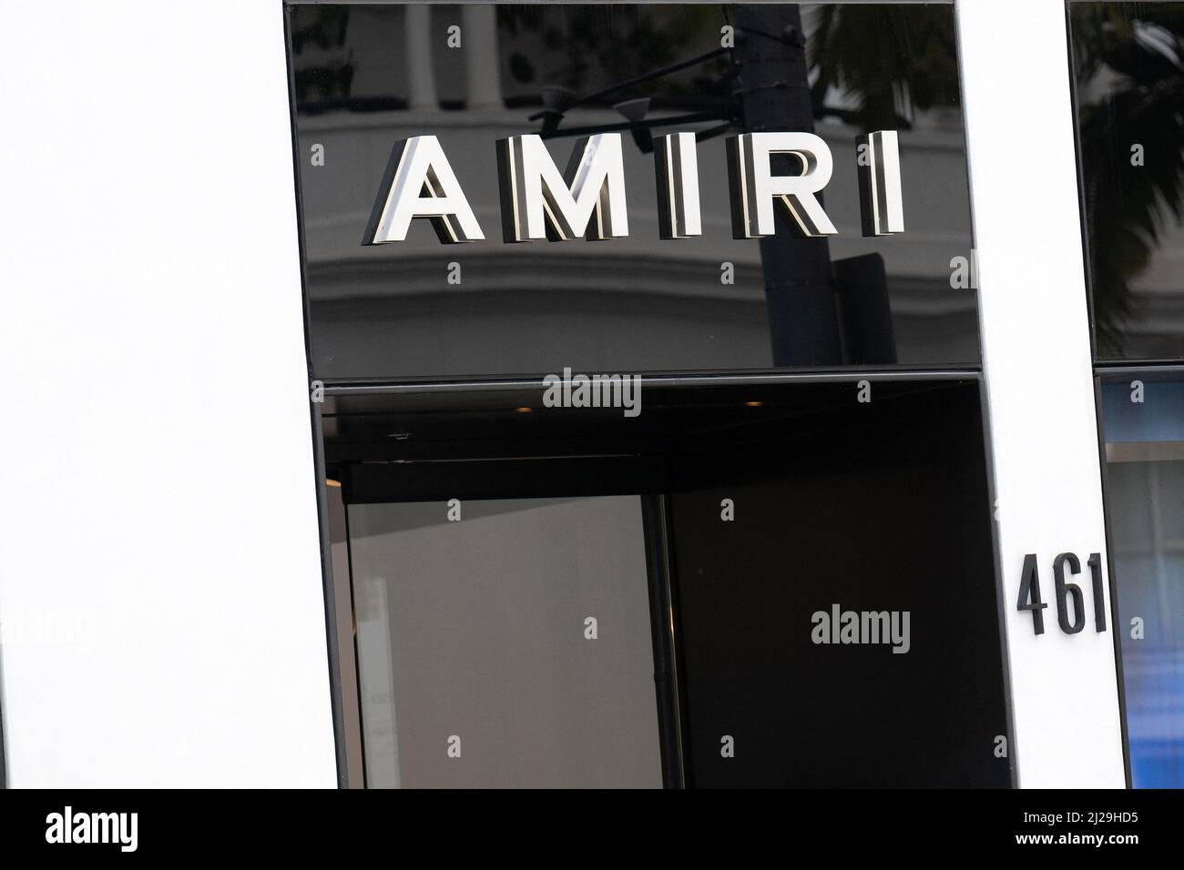 A shop sign of AMIRI, on March 28 2022 in Los Angeles CA, USA. Photo by ...