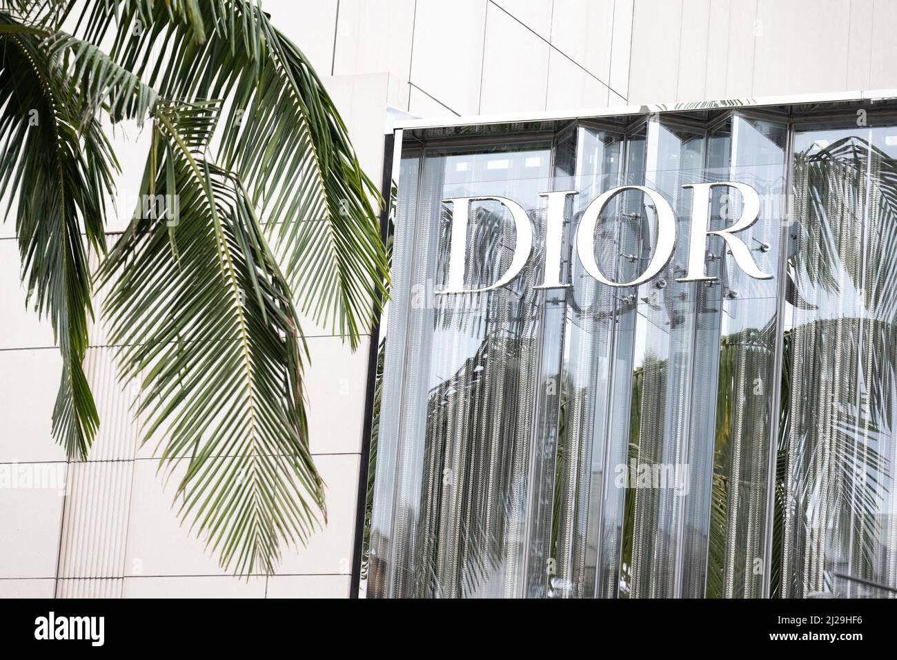 A shop sign of DIOR, on March 28 2022 in Los Angeles CA, USA. Photo by ...