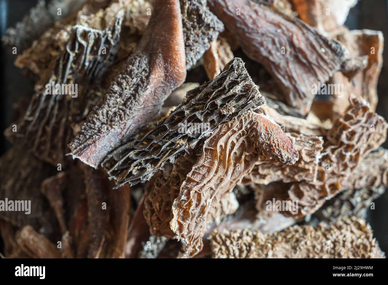 Pet Treats. Dried beef tripe.Pieces of natural, wholesome chewable dog treats Stock Photo - Alamy