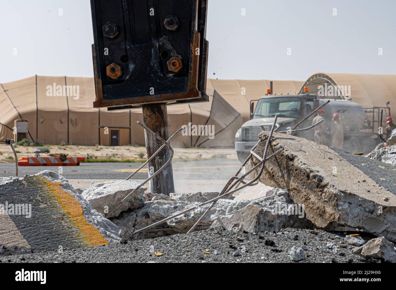 U.S. Airmen with the 557th Expeditionary Rapid Engineer Deployable ...