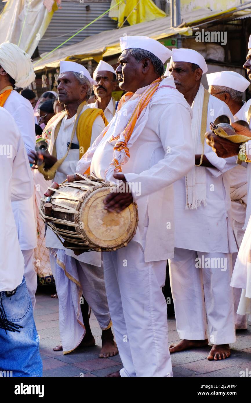 PANDHARPUR, MAHARASHTRA, INDIA, 27 February 2022, Procession of Varkari ...