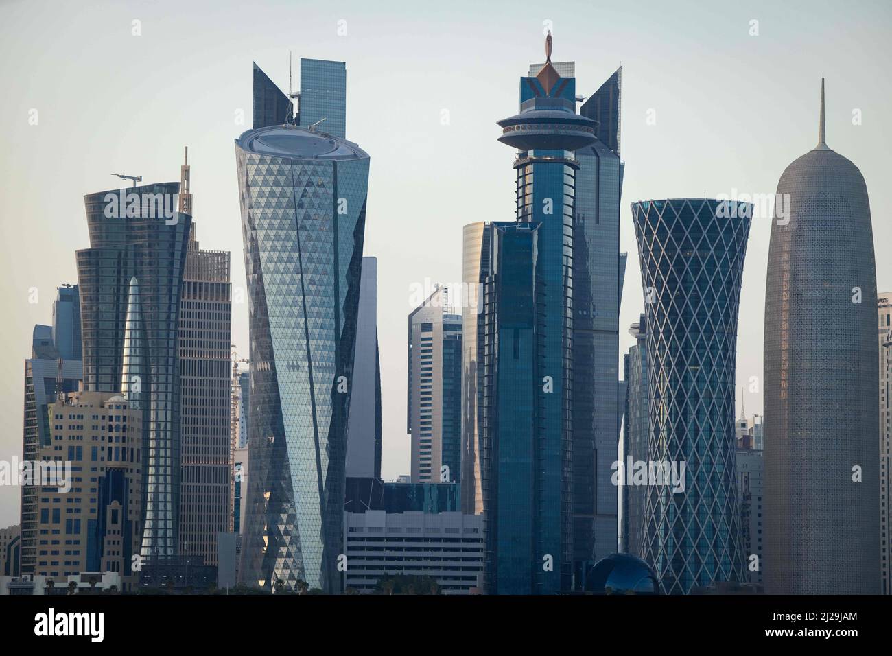 Doha, Qatar. 30th Mar, 2022. The skyscrapers of the West Bay Doha ...