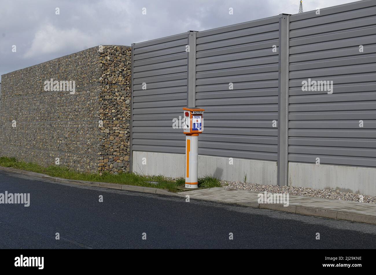 Germany highway/Germany 22..April 2017 SOS telephone at German motorway ...