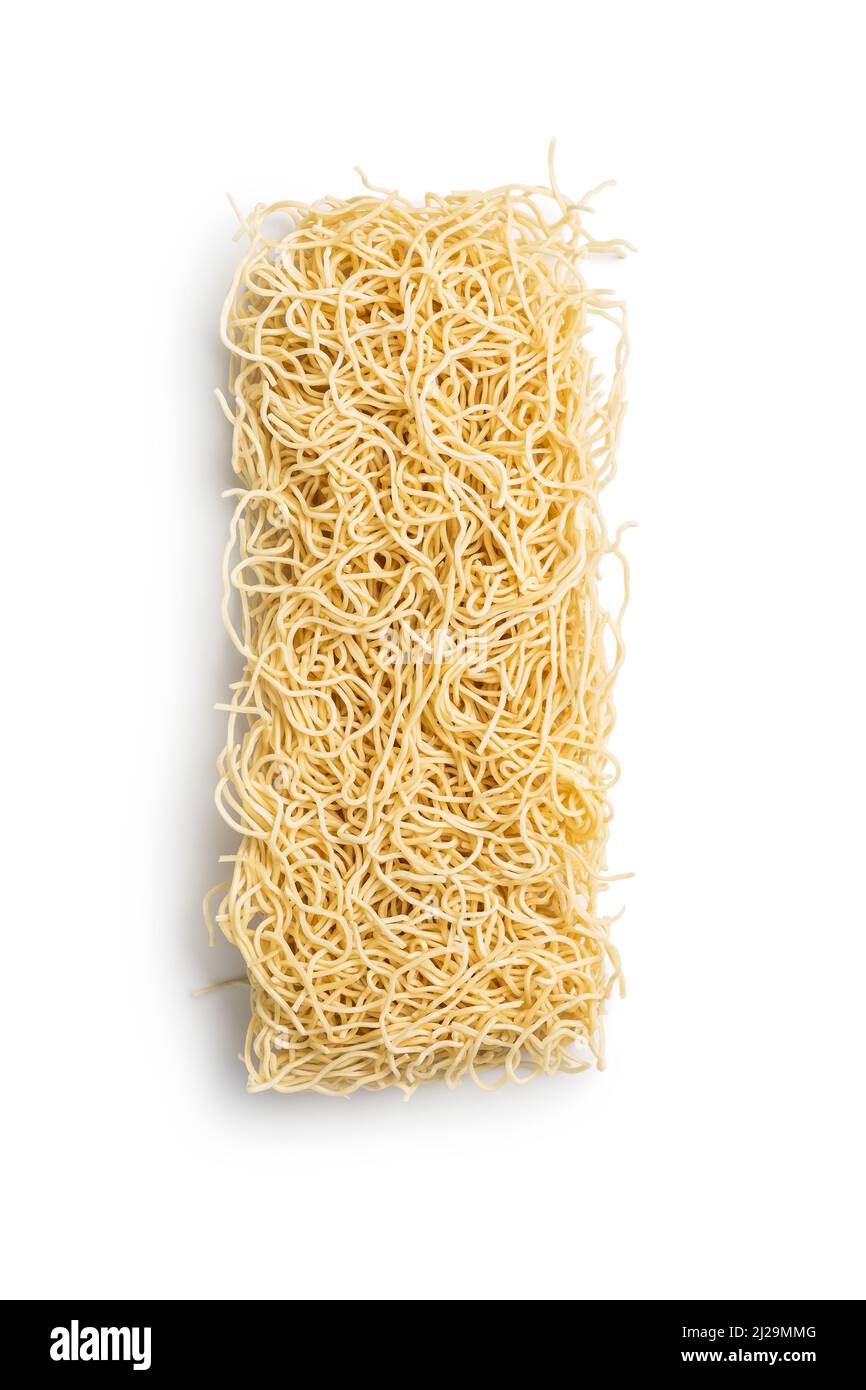 Instant noodles. Uncooked chinese noodles isolated on a white ...