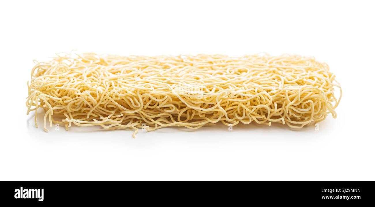 Instant noodles. Uncooked chinese noodles isolated on a white ...