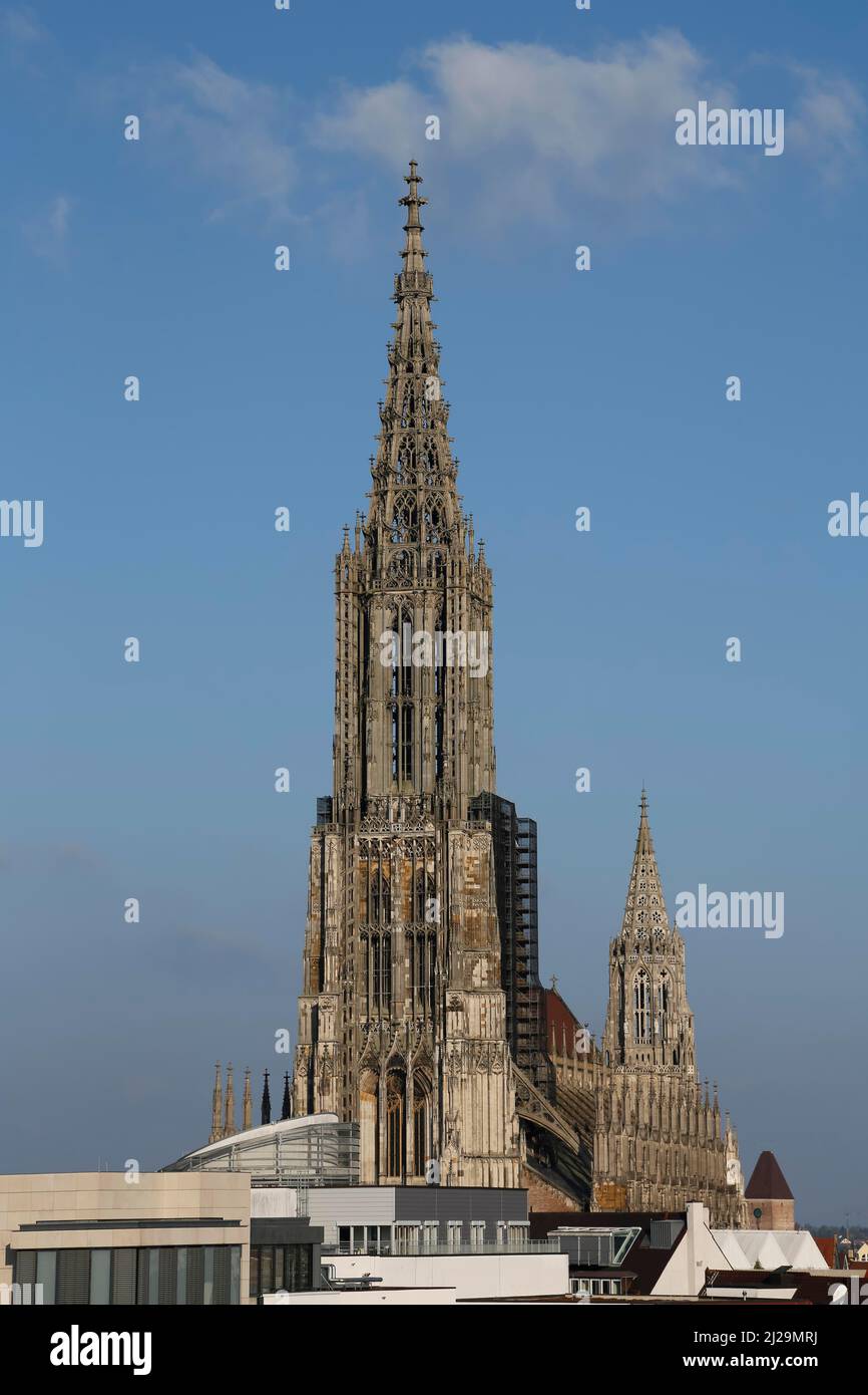 Ulm Cathedral, west tower, rear southern east tower, church tower, Ulm ...