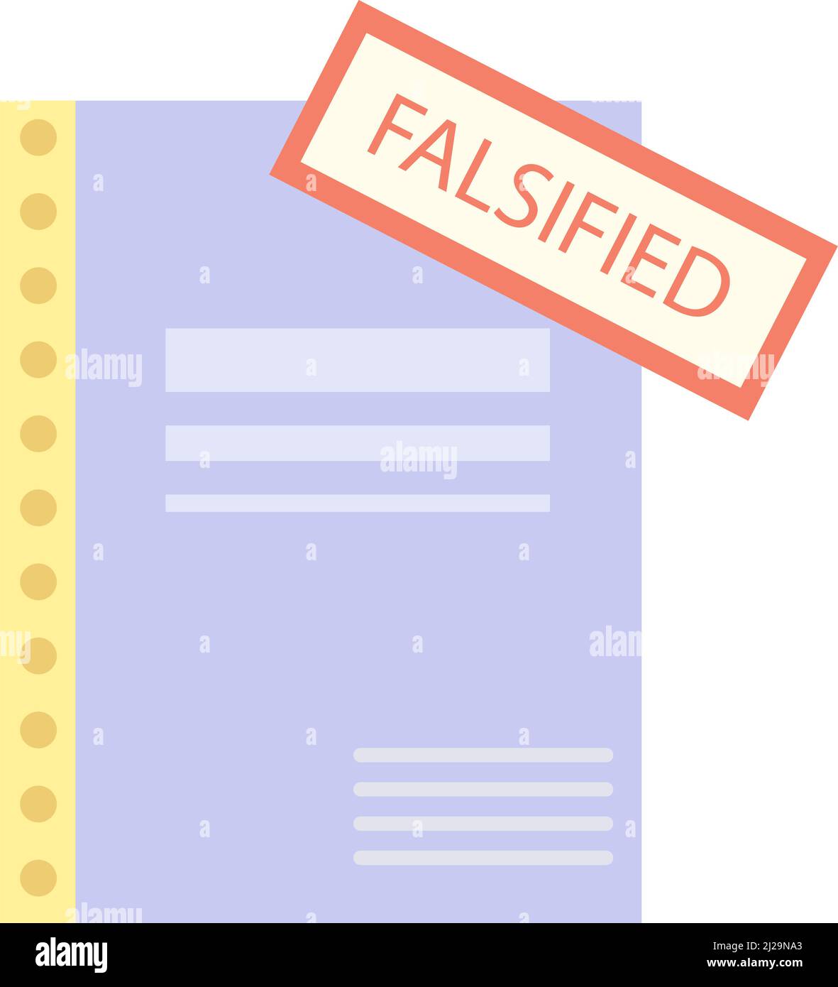 Falsified stamp on document flat icon vector isolate don white ...