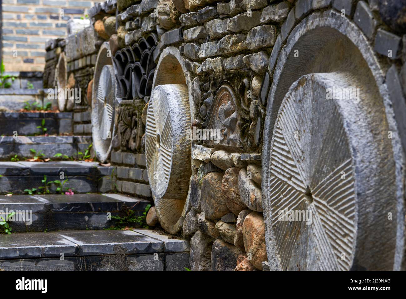 Landscape of buildings and paths in ancient Chinese villages Stock ...