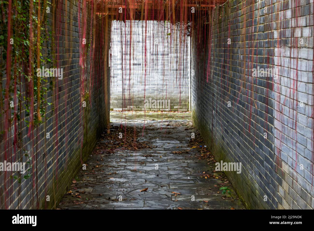 Landscape of buildings and paths in ancient Chinese villages Stock ...