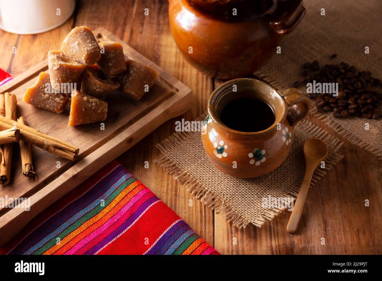 Cafe de Olla. Traditional Mexican coffee and basic ingredients for its ...