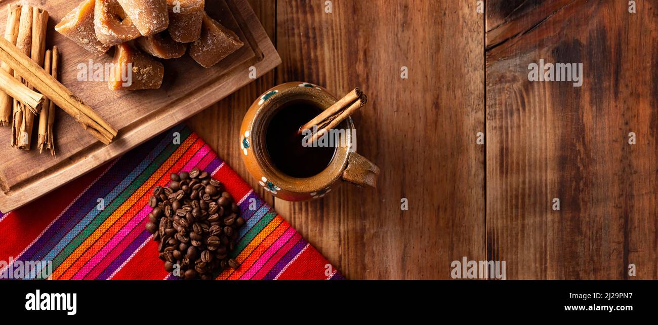 Cafe de Olla. Traditional Mexican coffee and basic ingredients for its ...