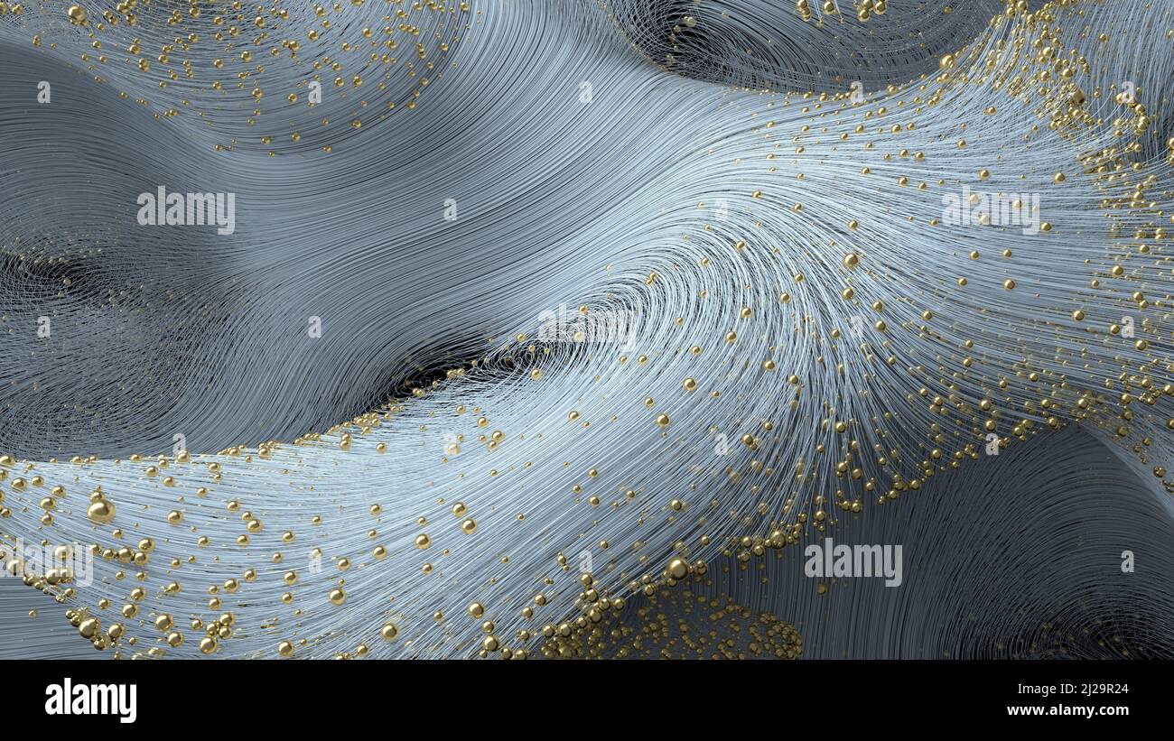 Beautiful abstract wires on a black background. Modern technological background. An element of ...