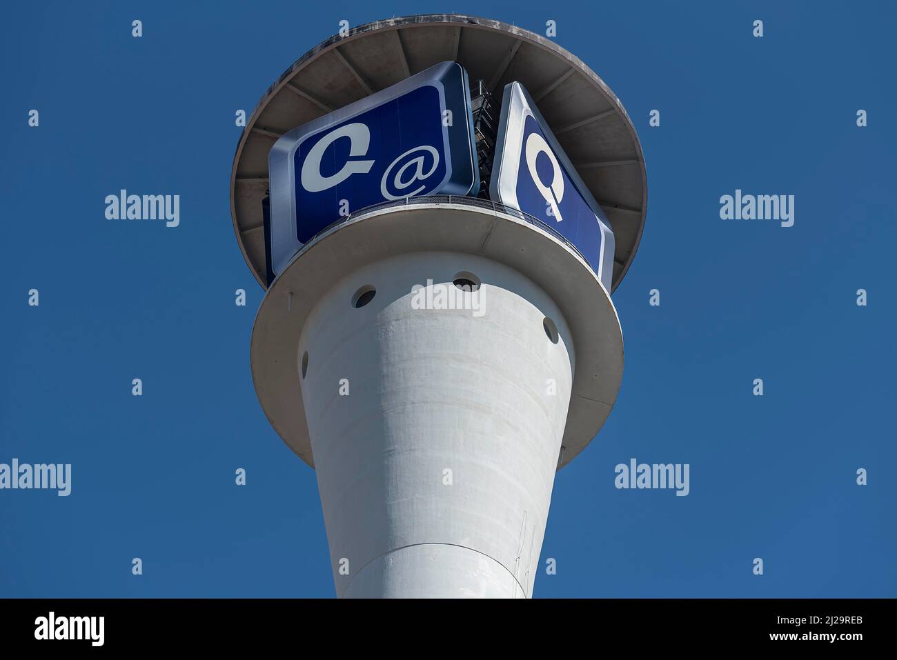 Former Quelle advertising tower, built in 1964, on the right part of ...