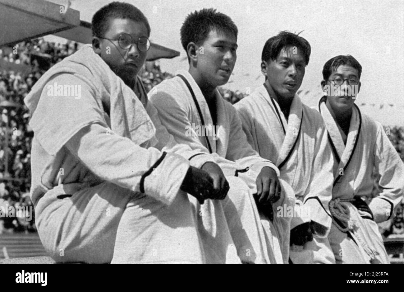 Swimming, the Japanese 4x200m world record relay: (from left to right ...