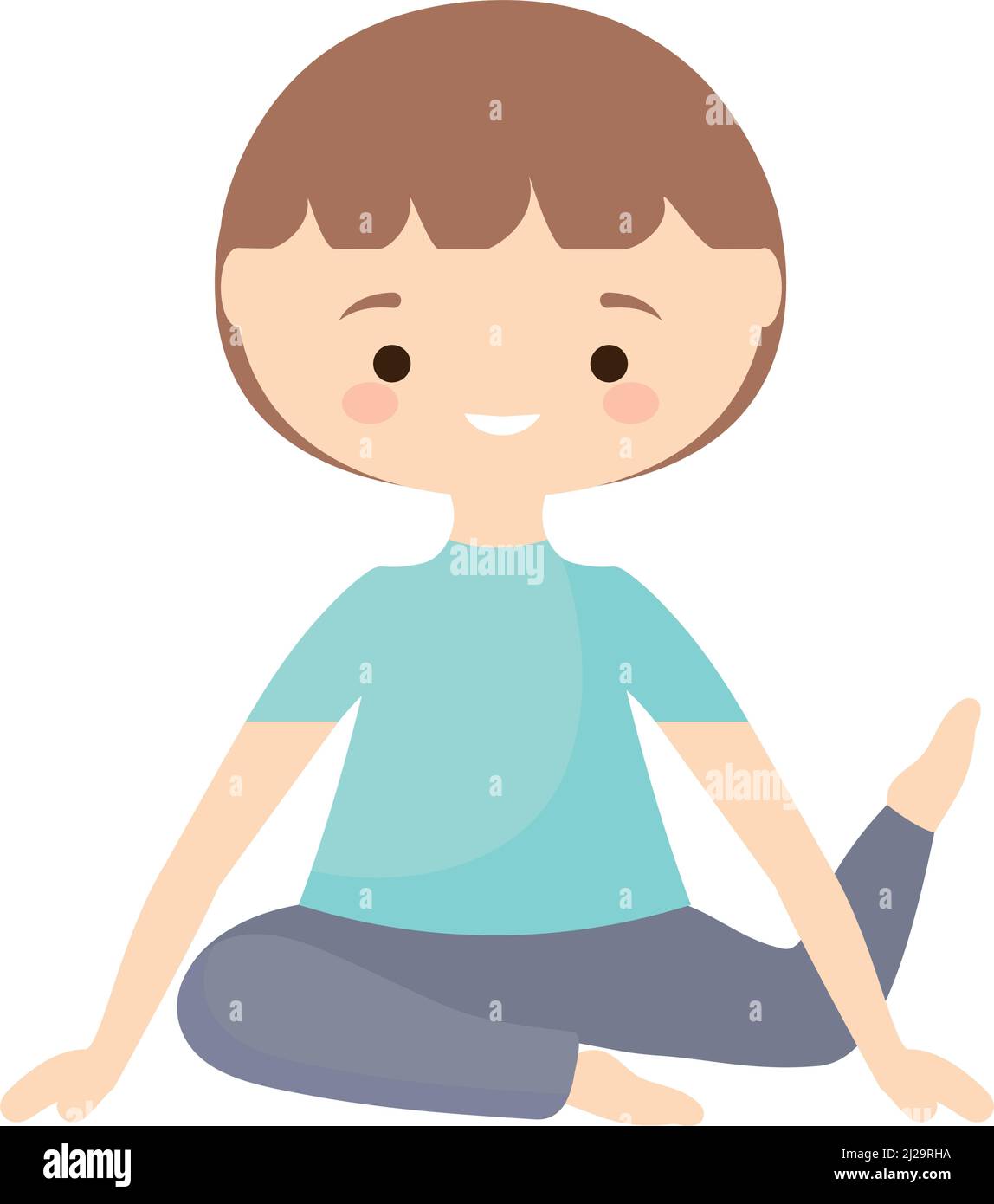 yoga boy illustration Stock Vector Image & Art - Alamy