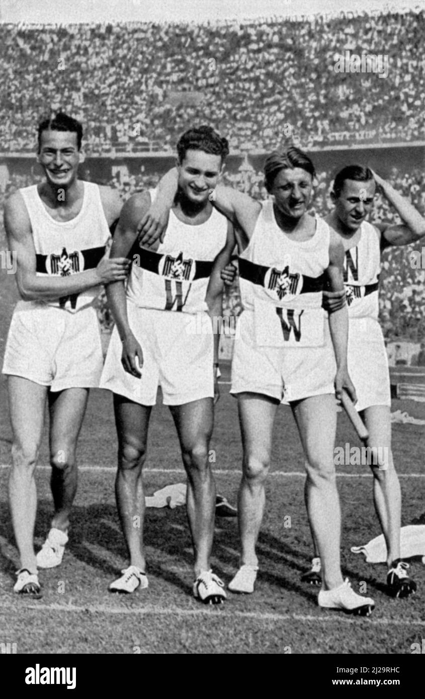 German 4 x 400 metres, relay, v. Stuelpnagel, Voigt, Harbig and Hamann ...