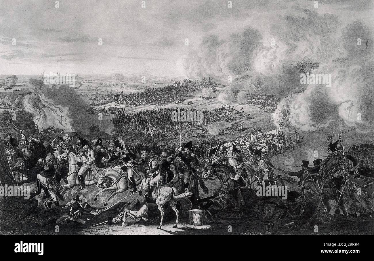 The defeated army pursued by Prussia disbanded, Aquatint by Johann ...