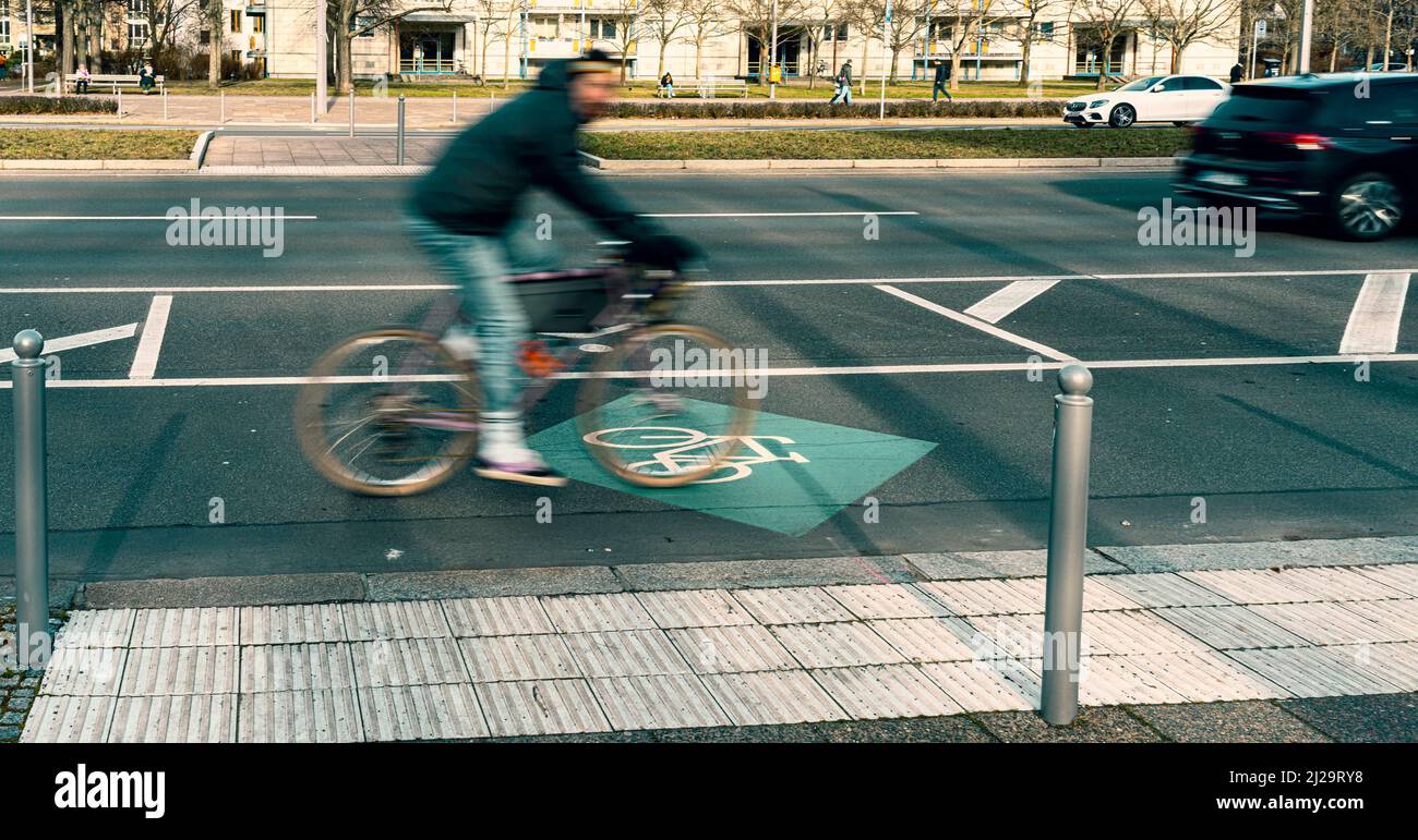 Cyclist on wide cycle hi-res stock photography and images - Alamy