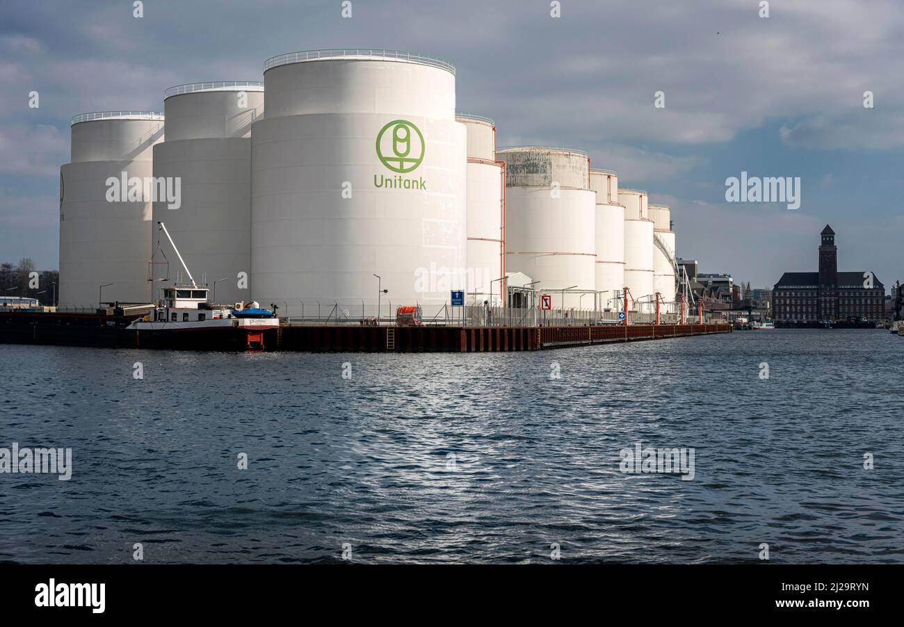 Tank farm for mineral oil at Westhafen in Berlin, Germany Stock Photo ...