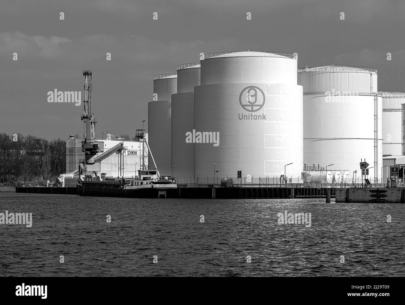 Tank farm for mineral oil at Westhafen in Berlin, Germany Stock Photo ...