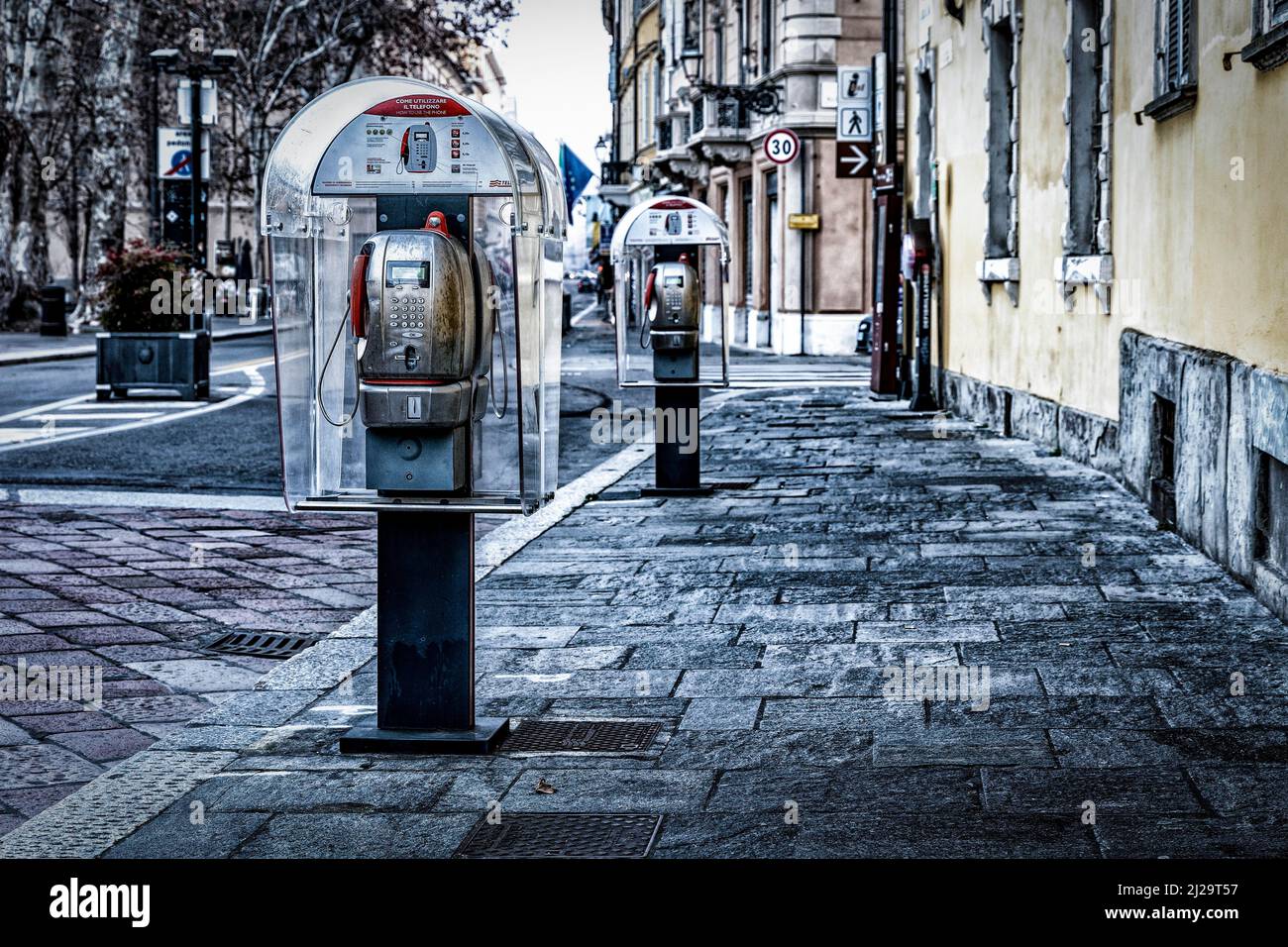 Telephone box Parma Italy Stock Photo - Alamy