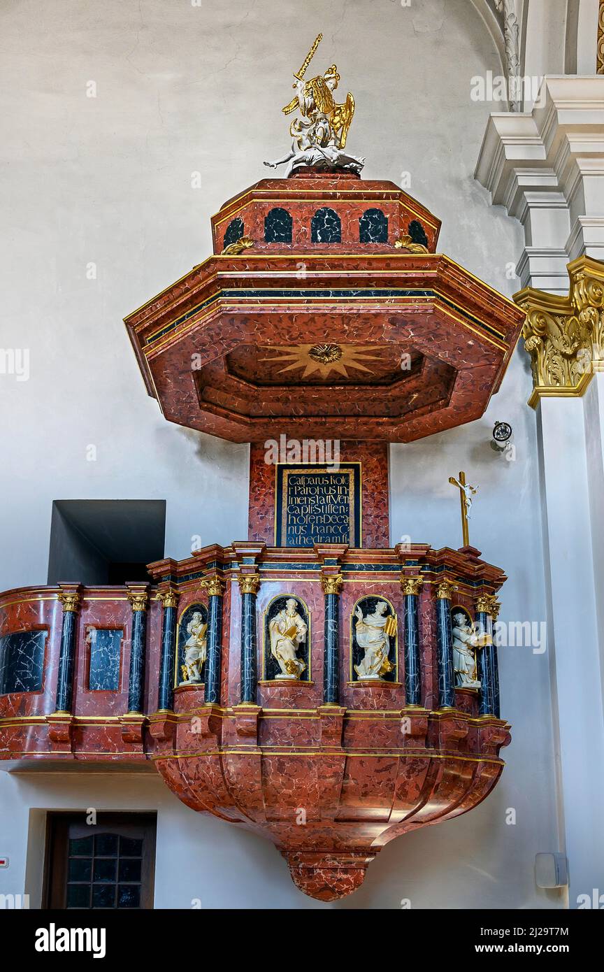 The Pulpit, St. Nicholas, Roman Catholic Town Parish Church, Immenstadt ...
