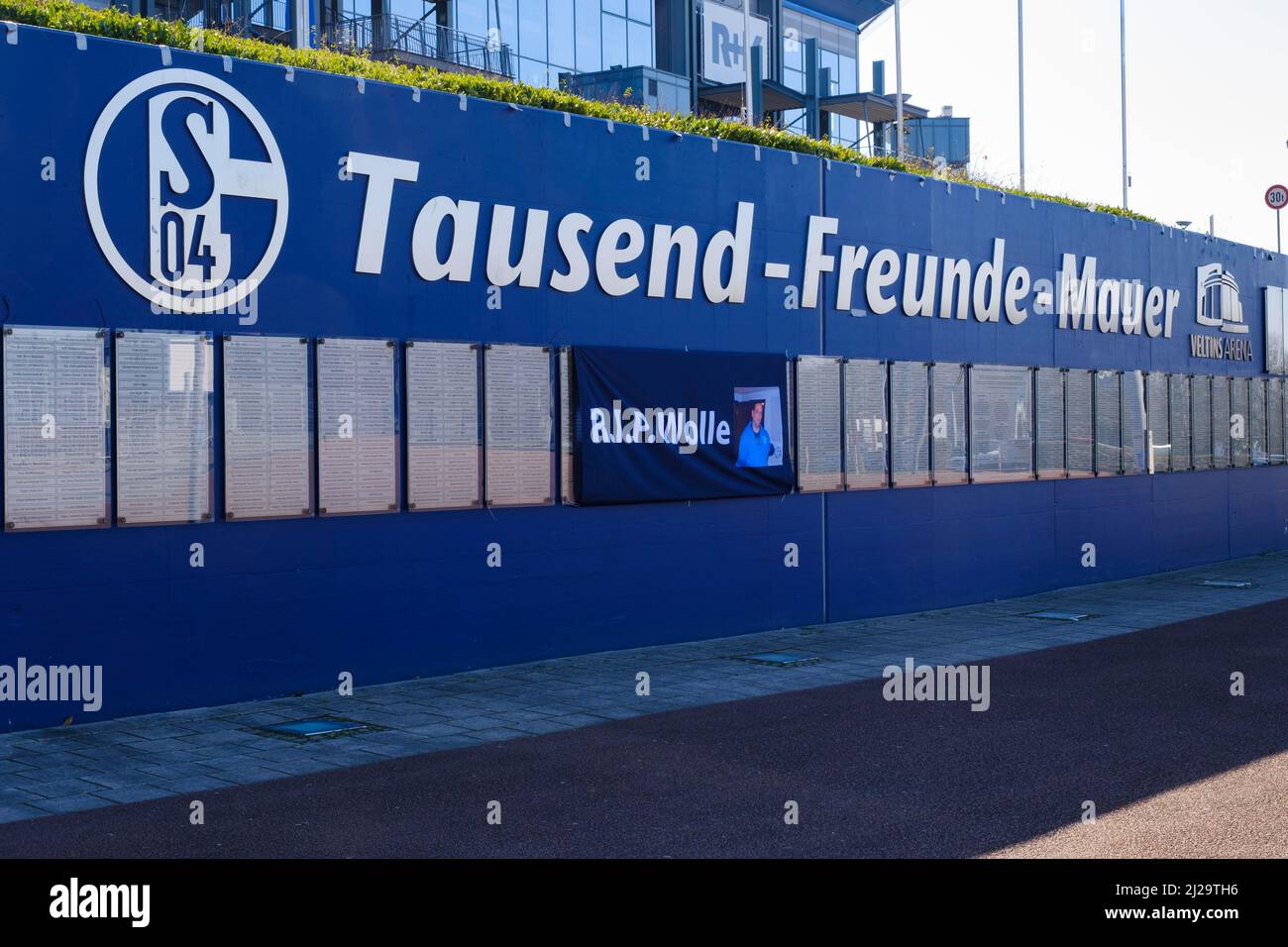 Thousand Friends Wall in front of the Veltins Arena, Schalke 04 ...